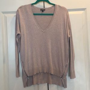 Express | Tops | Express Vneck Double Zip Vent Tunic Sweater | Poshmark